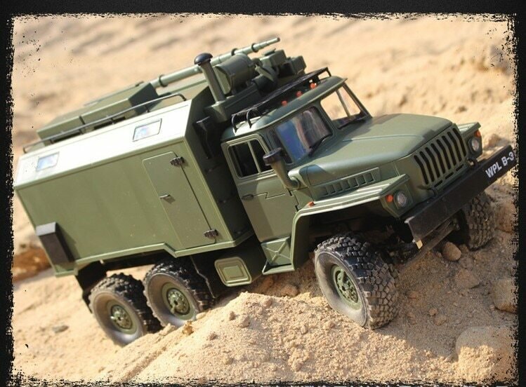 Радиоуправляемая машина/внедорожник WPL Советский военный грузовик "Урал" 6WD RTR масштаб 1:16 2.4G - WPLB-36 -kpa