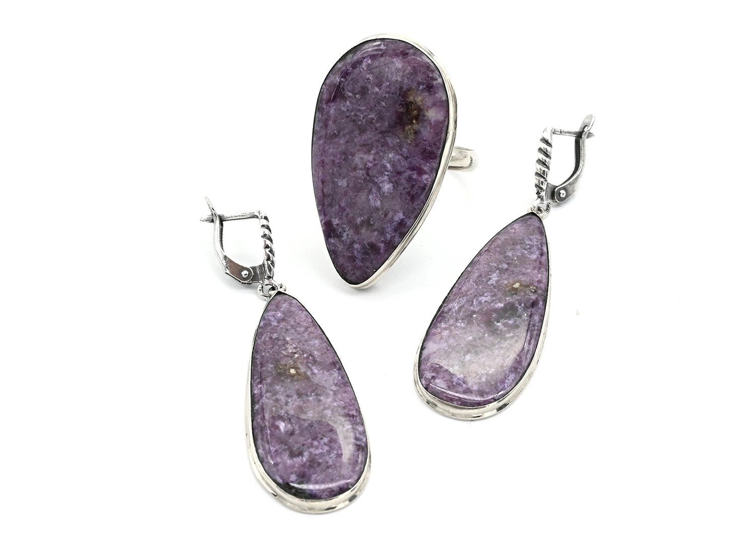 Комплект бижутерии, чароит