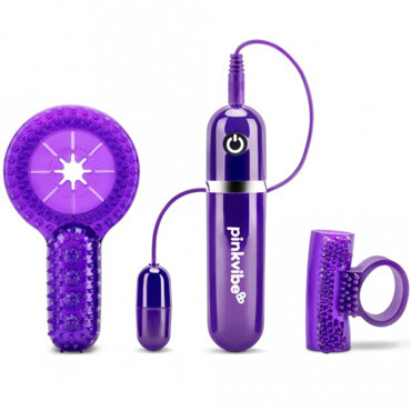 Pink Vibe Набор эрекционных колец для двоих, фиолетовый С 10-ю функциями вибрации