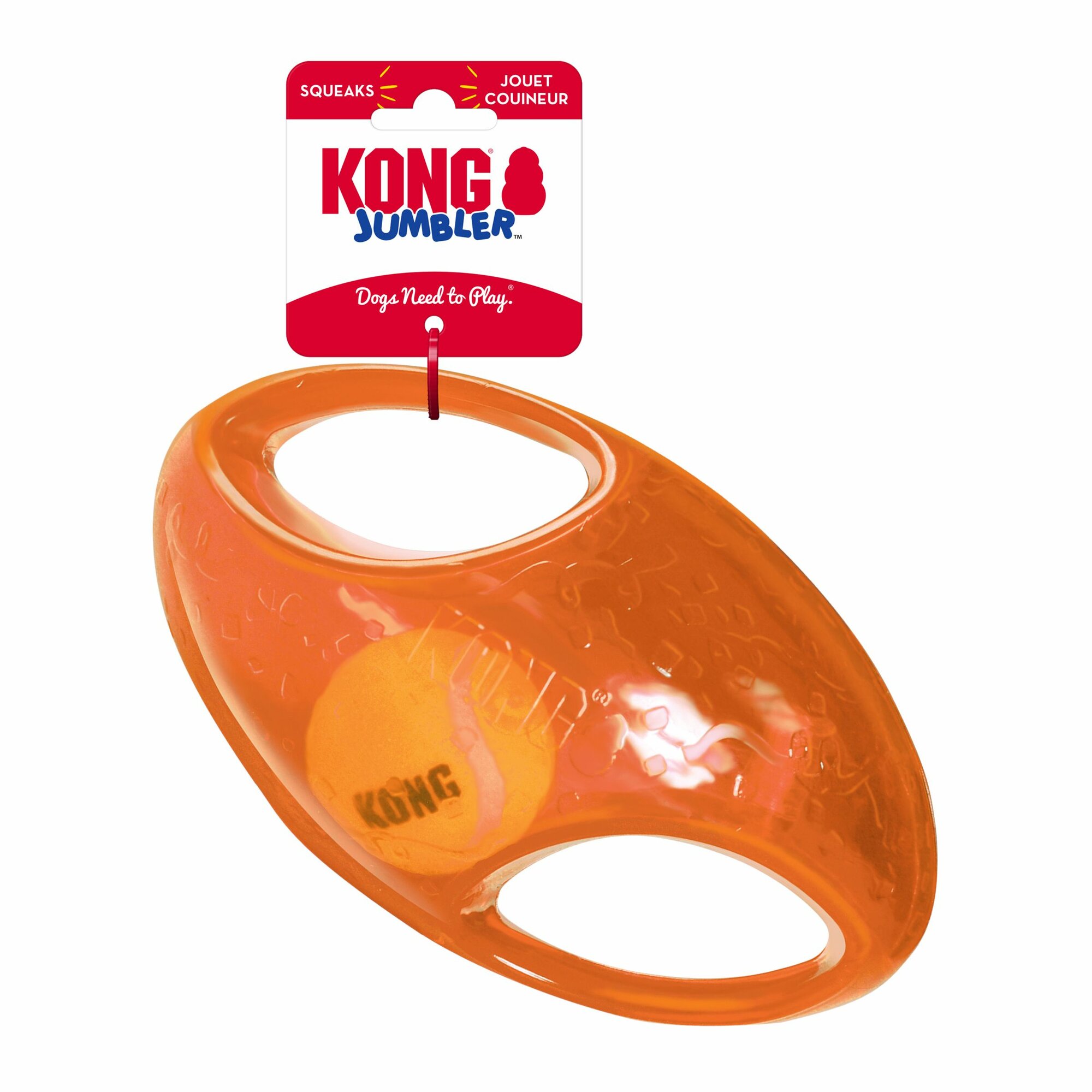 Игрушка Kong Джумблер Регби для собак средних и крупных пород синтетическая резина 18см. цвет оранжевый