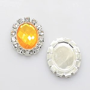 Новинка, 10 шт./лот, 17x21 мм, овальные акриловые ювелирные изделия со стразами, ручная работа, сделай сам, свадебное приглашение, украшение с плоской спинкой