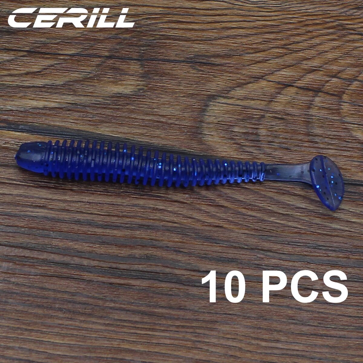 Cerill твистер силиконовый, 60mm, Синий, 10 шт.