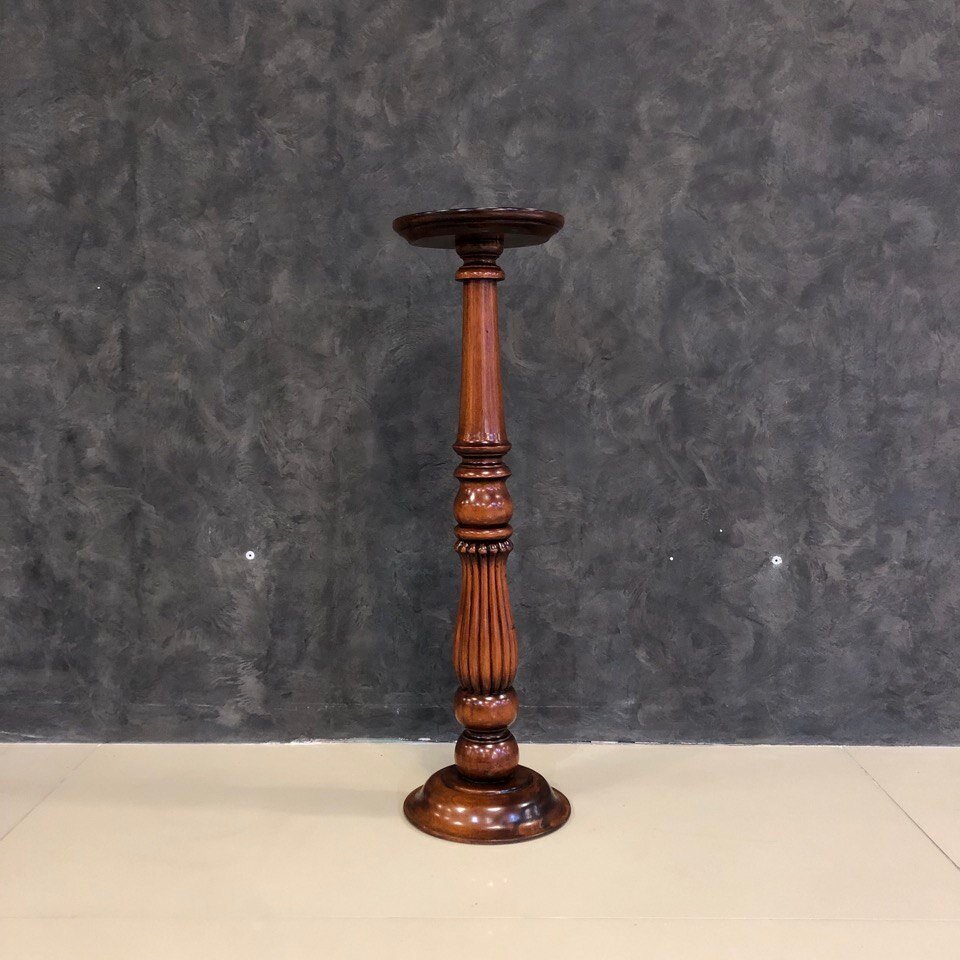 Интерьерная подставка (колонна) для цветов DOMKORLEONE, красное дерево (mahogany wood) цвет орех NAA (светло-коричневый)