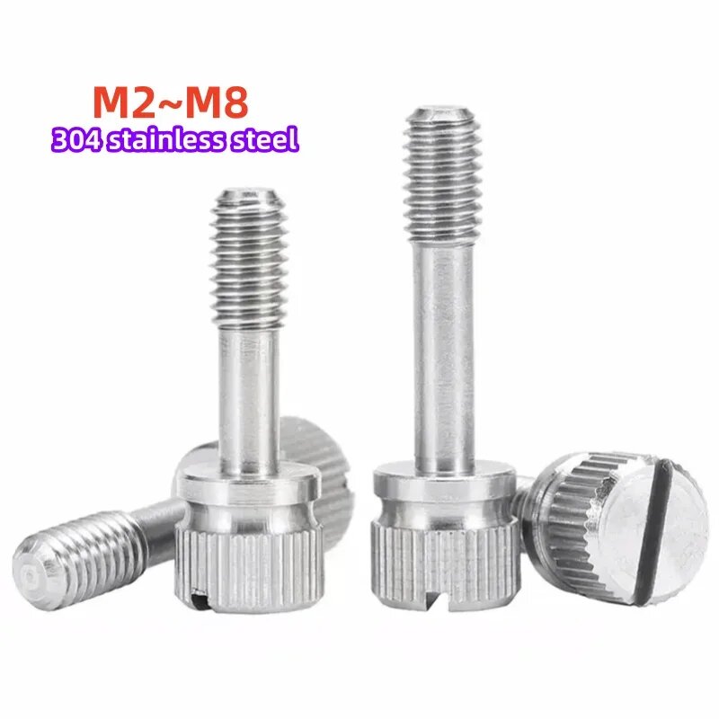 M2 M2.5 M3 M4 M5M6M8 GB839 Ручной винт с прорезями из нержавеющей стали 304, затягивающий вручную, не ослабляющий, не ослабляющий болт с накатанной головкой