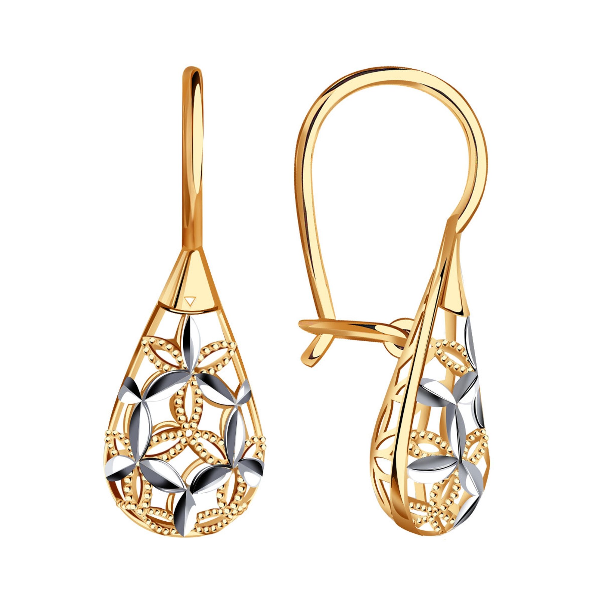 Серьги, красное золото, 585 проба