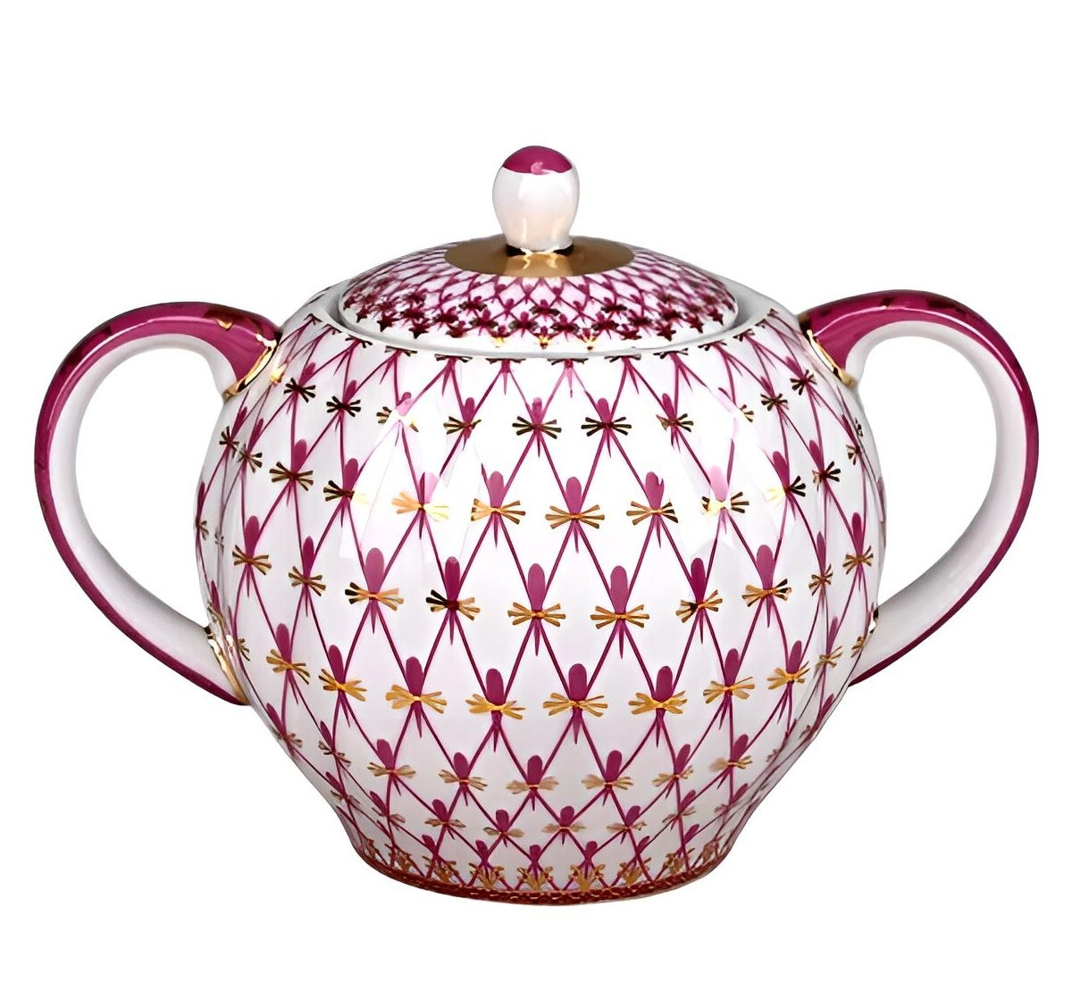 Сахарница ИФЗ Тюльпан Сетка-Блюз, 450мл, фарфор 80.86208.00.1