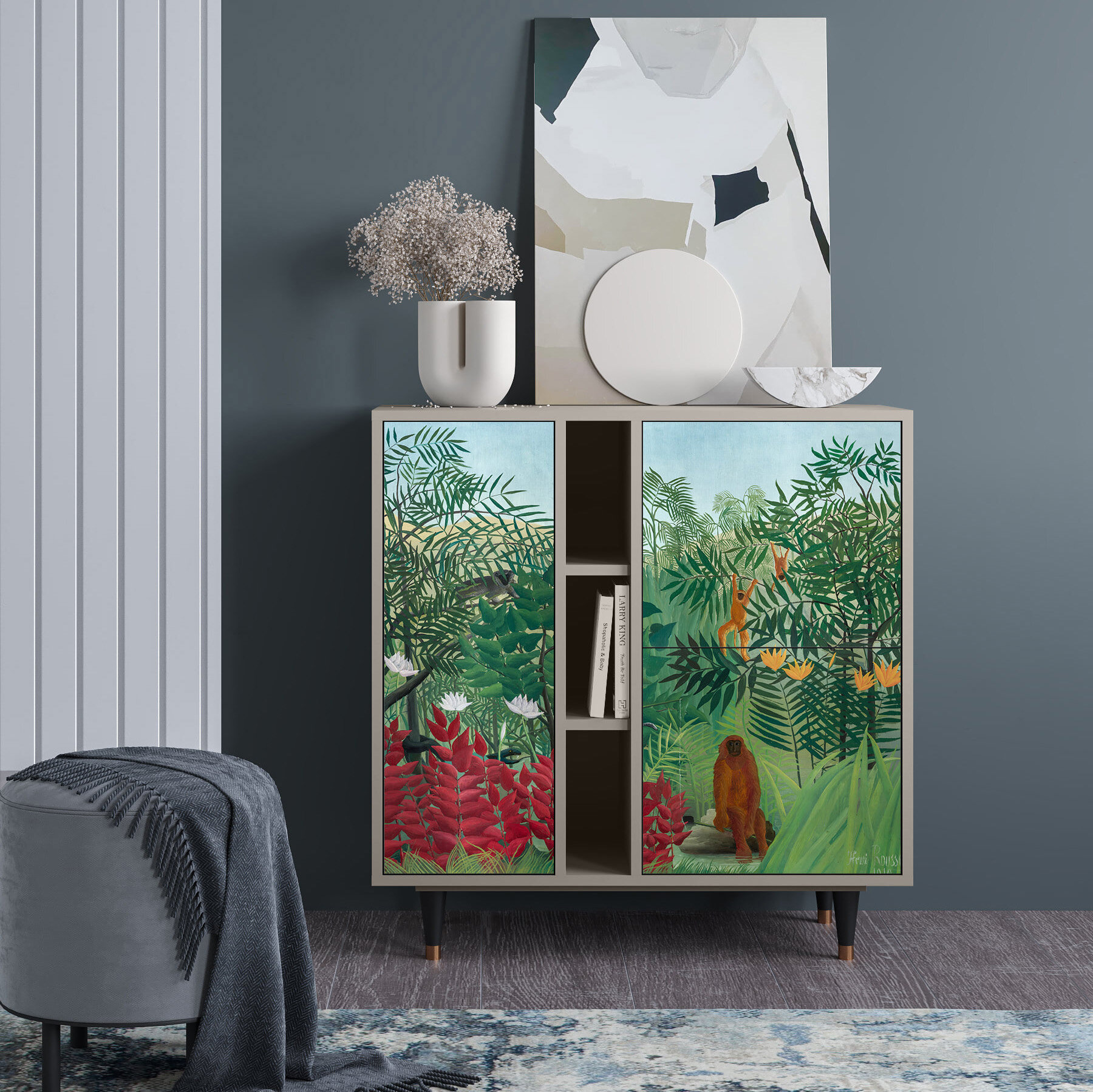Комод - STORYZ - BS5 Jungles in Paris by Henri Rousseau , Размер - 94 x 96 x 41 см, Цвет корпуса - , Сатин