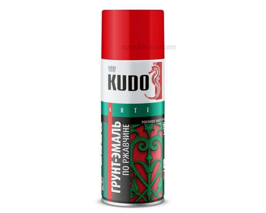 KUDO KU313020 Краска по ржавчине Красная KUDO KU-313020 RAL3020 520мл матовая гладкая аэрозольная