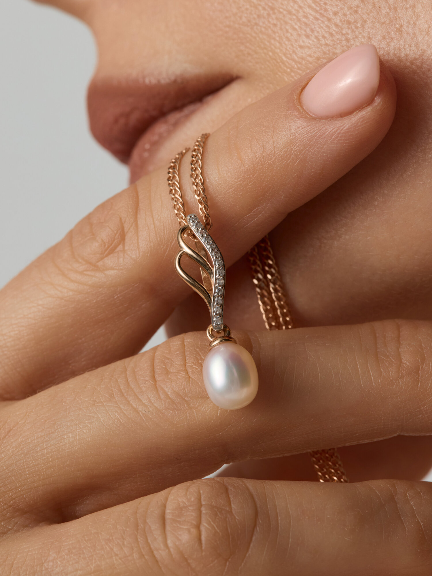 Подвеска, серебро, 925 проба, золочение, жемчуг, фианит