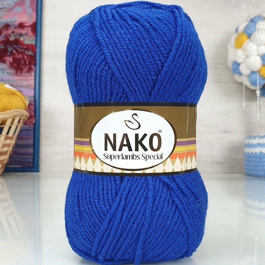 Пряжа Nako SUPERLAMBS SPECIAL 1599 королевский синий (5 мотков)