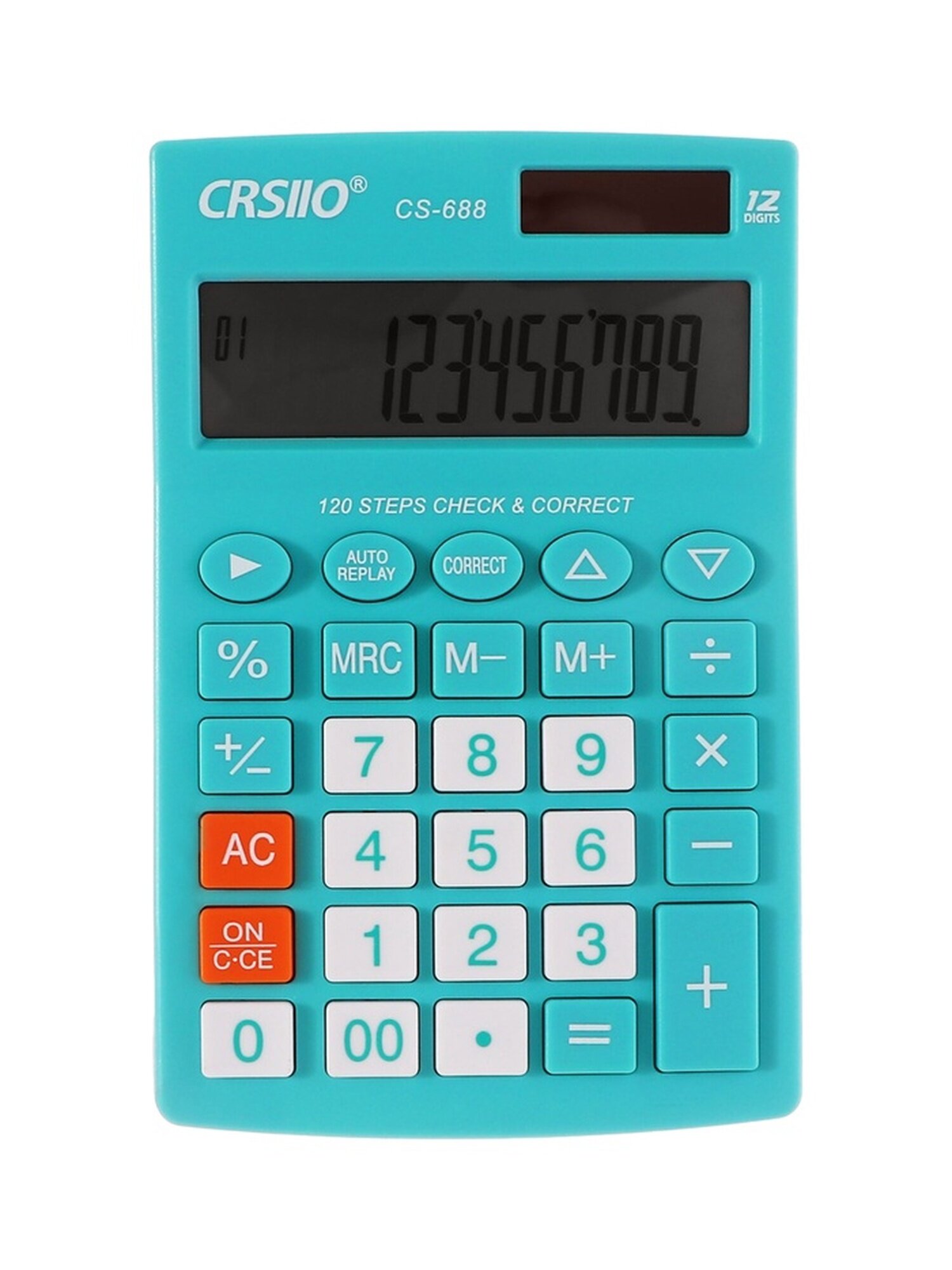 Калькулятор Сима-ленд CT-388, 12 разрядов, настольный, пластик, бирюзовый