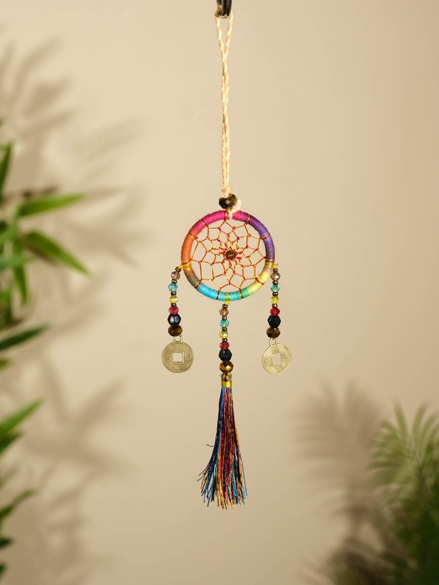 Ловец снов Сима-ленд, круглый, текстиль, пластик, 4 x 20 см, разноцветный