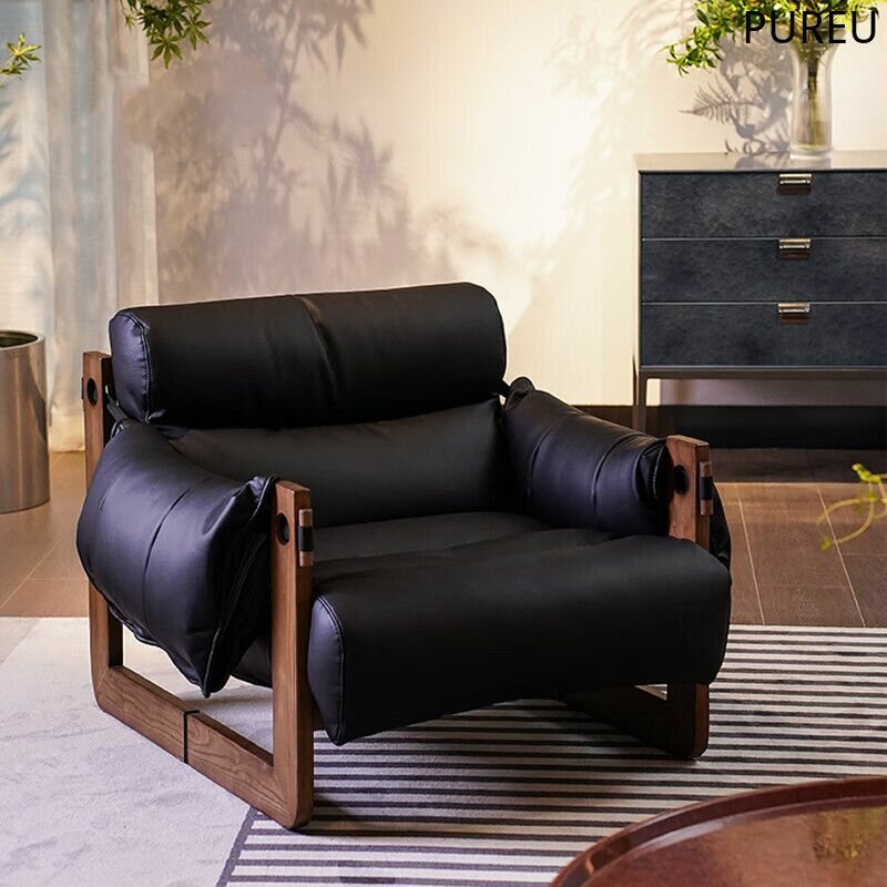 PUREU Козетка, механизм Реклайнер, 70х90х70 см, черный