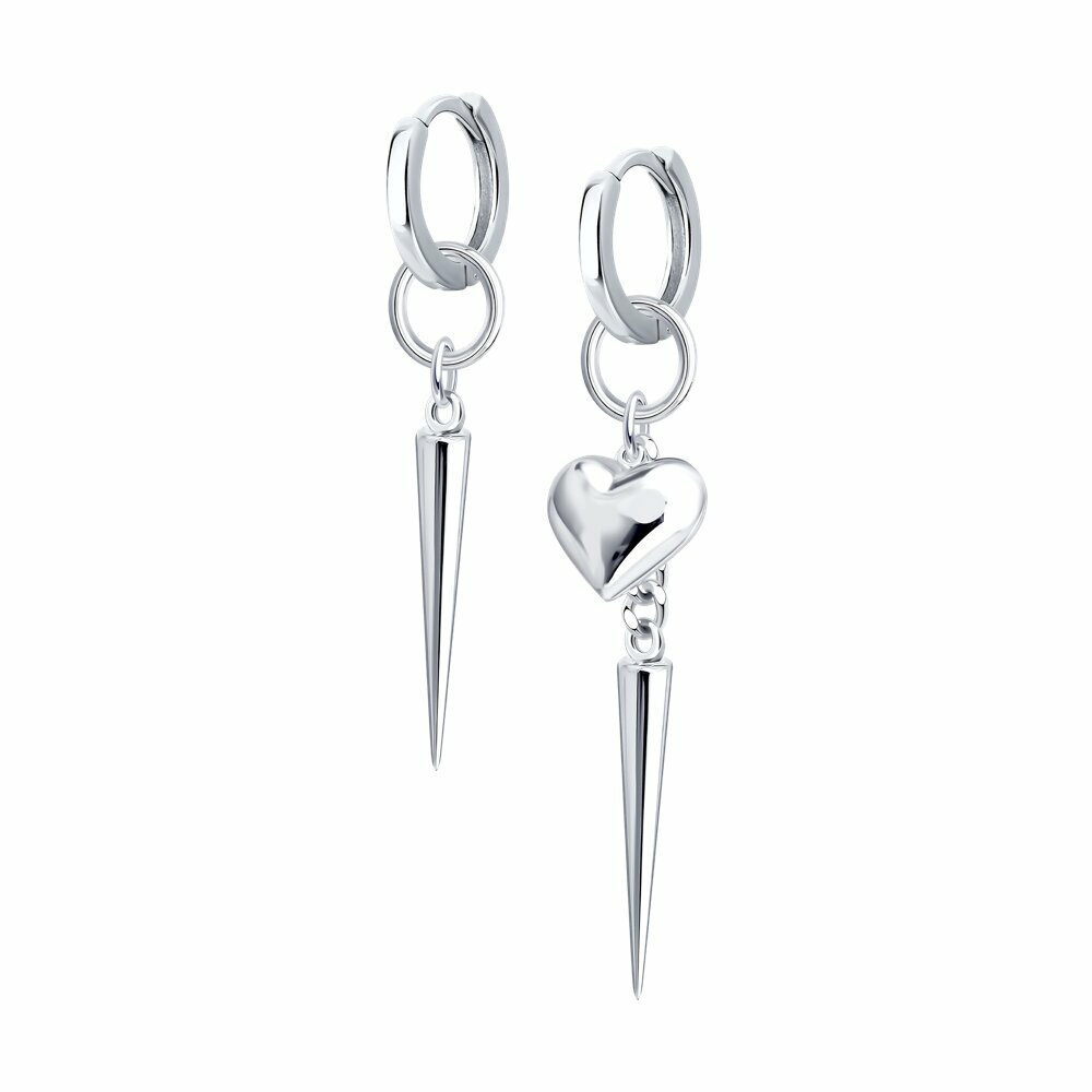 Серьги, серебро, 925 проба, родирование