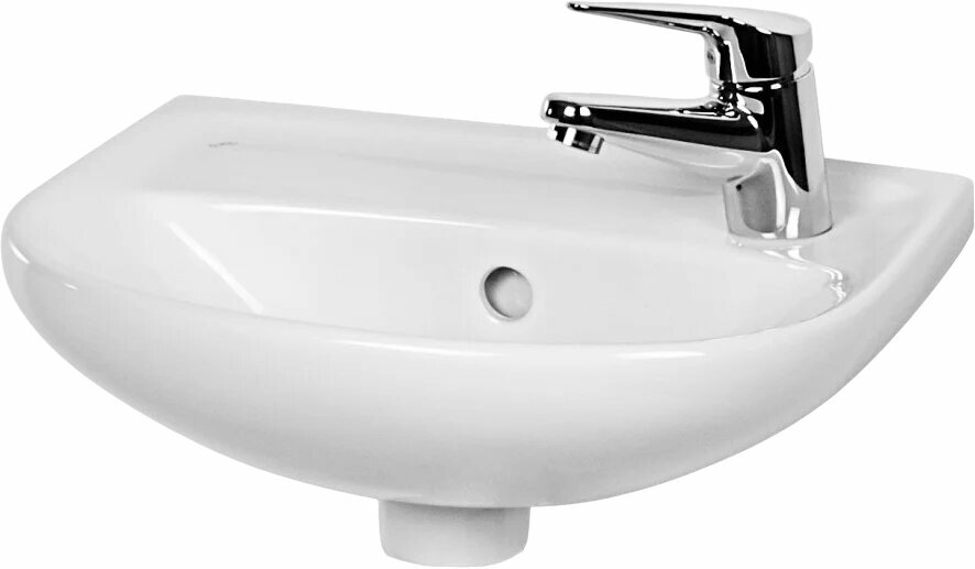 Раковина маленькая в туалет Jika Lyra 40 R мини, подвесная, белая, фарфоровая, полукруглая, 40 см