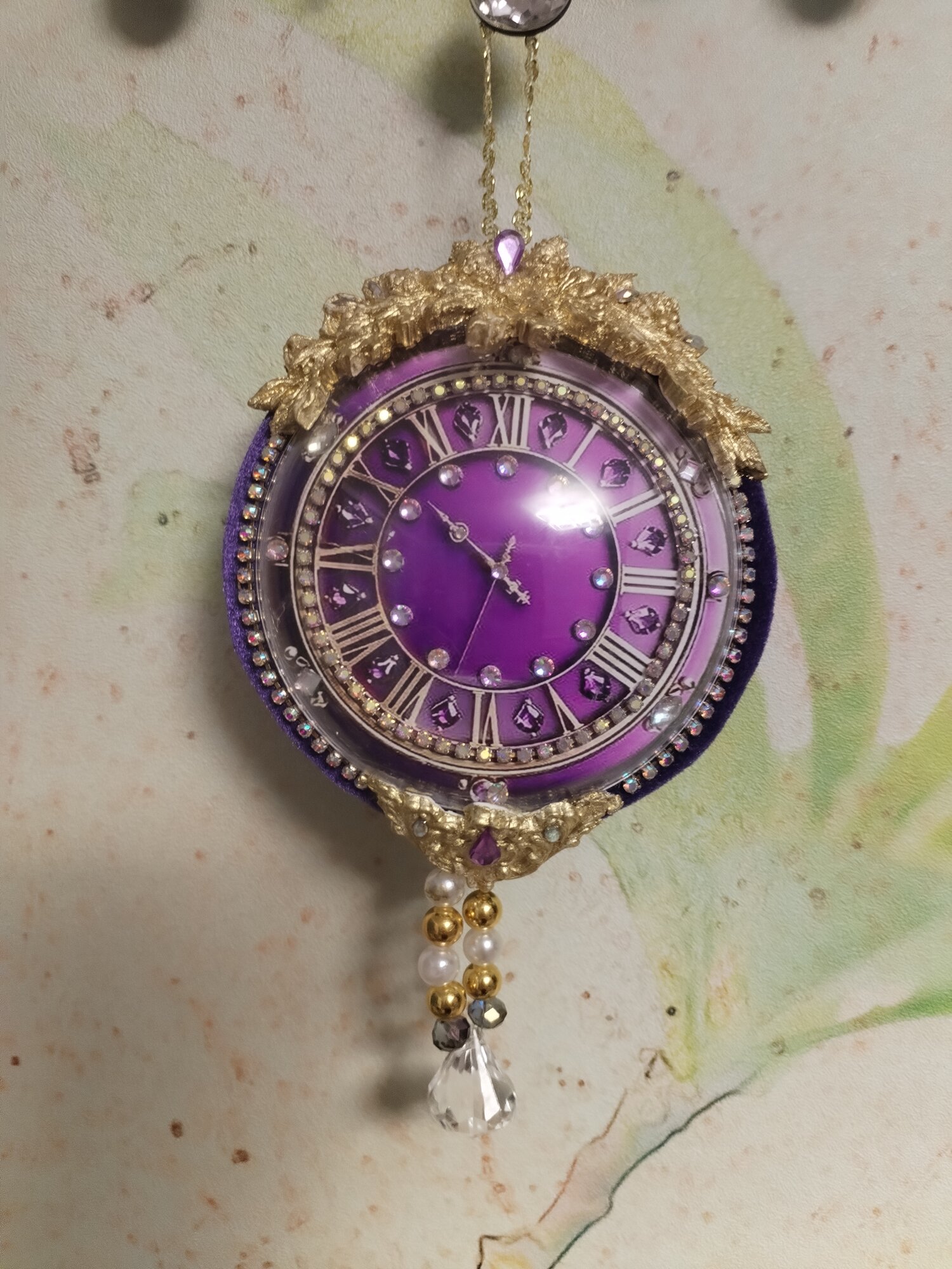 Украшение новогоднее часы 9 см