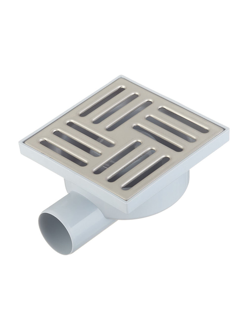 Трап душевой горизонтальный с гидрозатвором 150х150 мм d50 мм решетка из нержавеющей стали (TA5112)