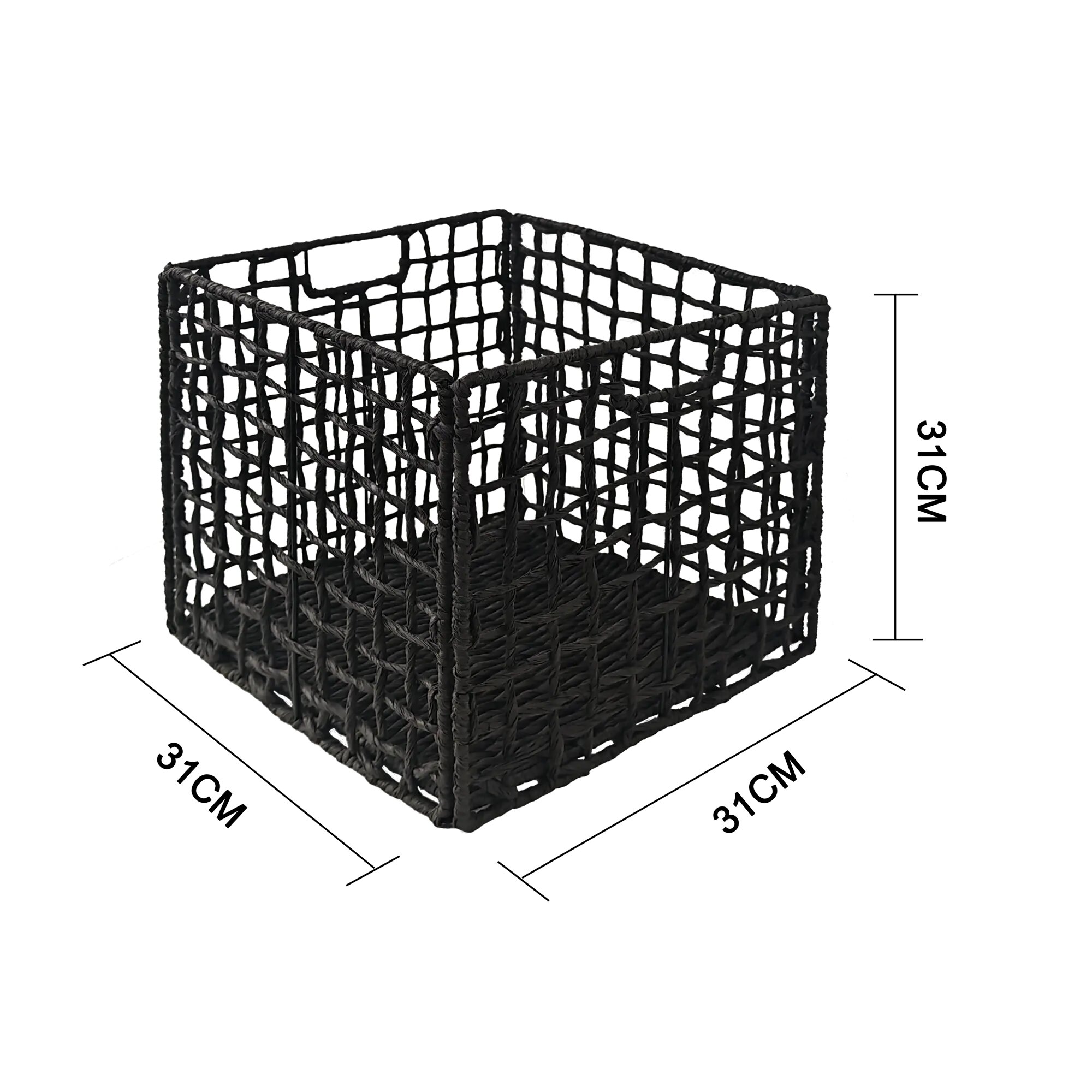 KONSENSA KUB Короб-органайзер из черной бумаги, размер L, функциональный органайзер