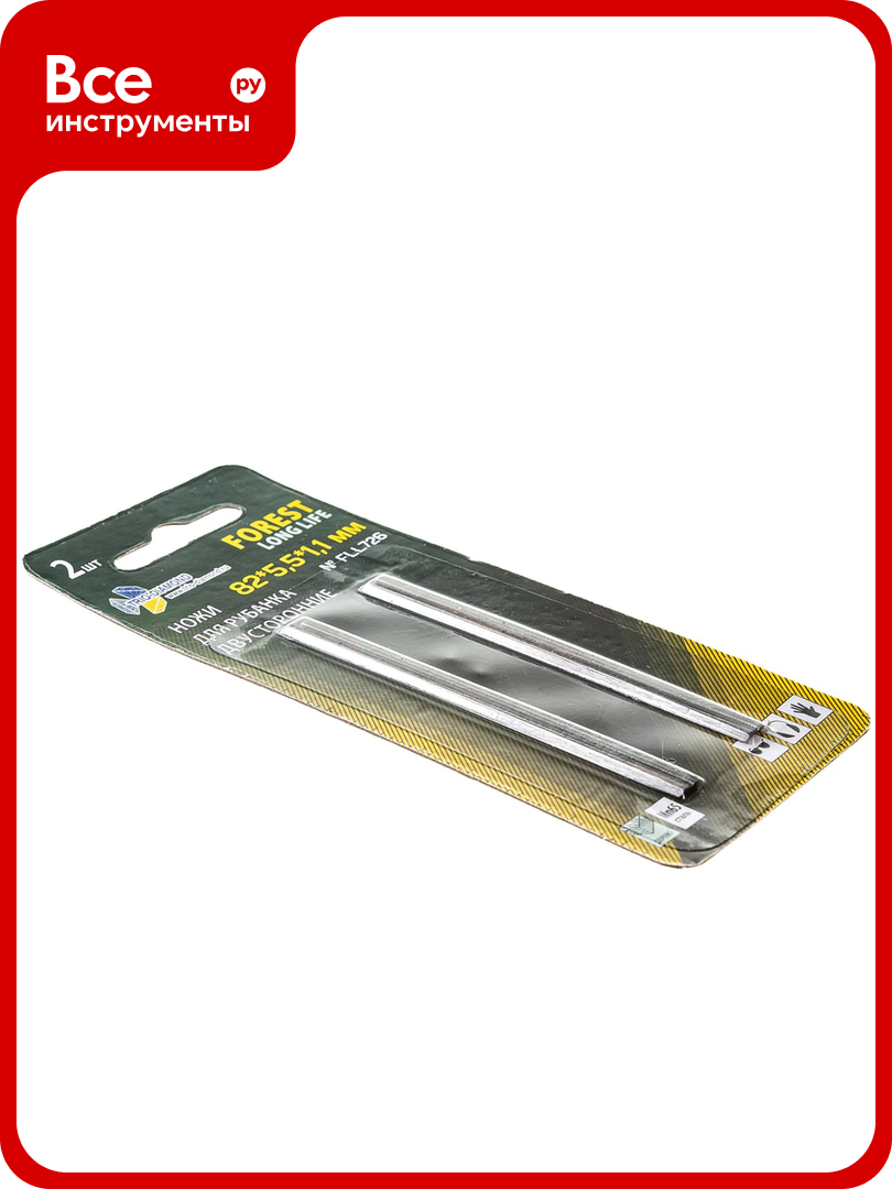 Ножи для электрорубанка двусторонние TRIO-DIAMOND 82x5,5x1,1 мм (2шт) Forest Long Life FLL726, 1.1 мм