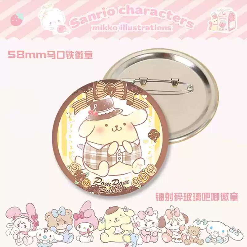 MINISO Значок Sanrio Melody с изображением собаки с корицей, детский значок в японском стиле, брошь для школьной сумки, милый значок для мужчин и женщин