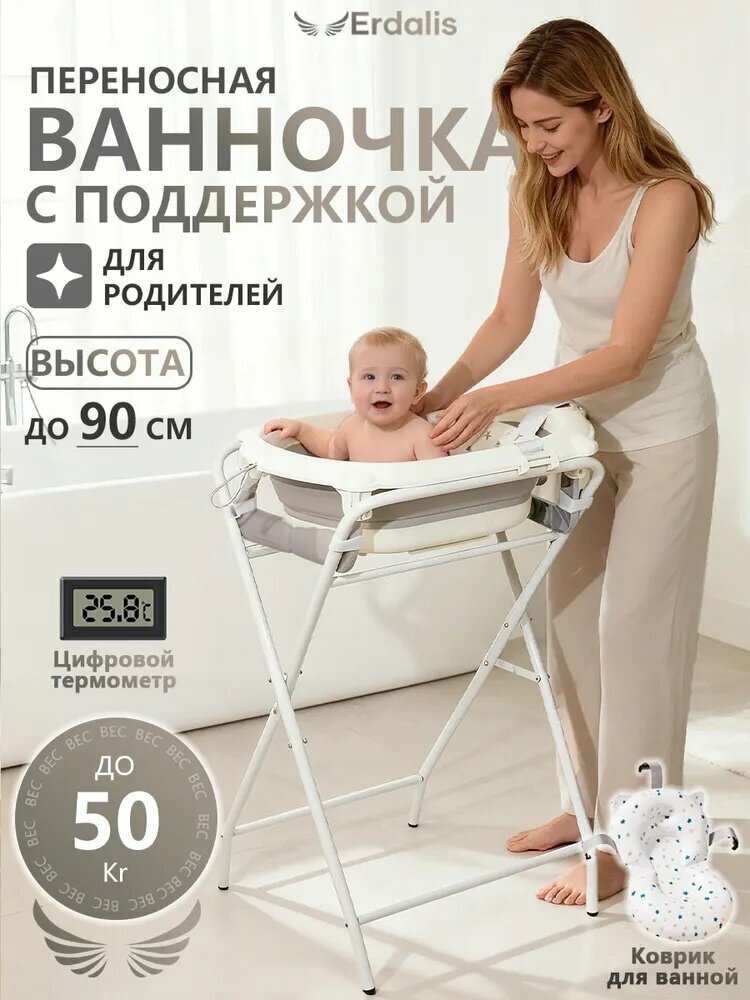 Детская ванночка и подставка с матрасом в комплекте