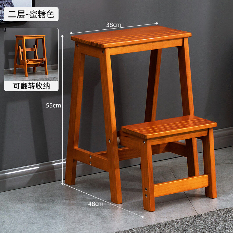 Лестница из массива дерева, складная лестница для дома, внутренняя лестница, табурет, может использоваться как стул, многофункциональная лестница двойного назначения, ступенчатая лестница