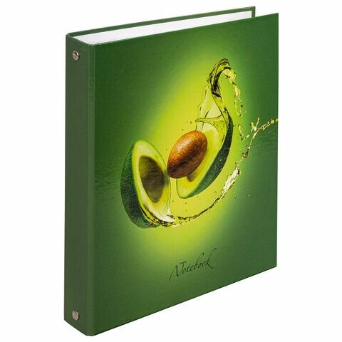 Тетрадь на кольцах А5 175х215мм, 240л твердый картон, с разделителями, BRAUBERG, Авокадо, 404098