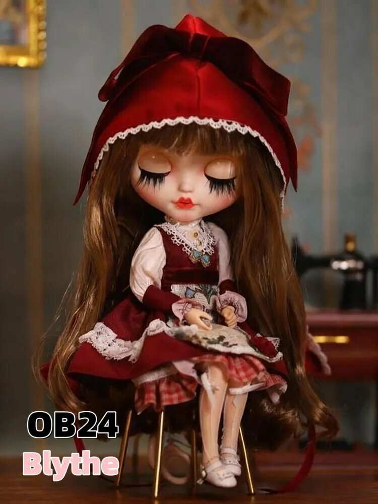Шарнирная кукла Блайз Blythe на теле OB24, 30 см Полный комплект: парик, глаза, одежда Дизайнерский макияж