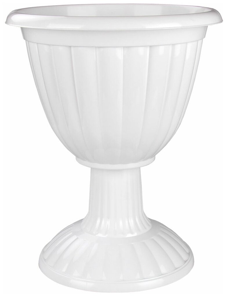 Вазон на высокой ножке Жасмин Альтернатива 18л белый