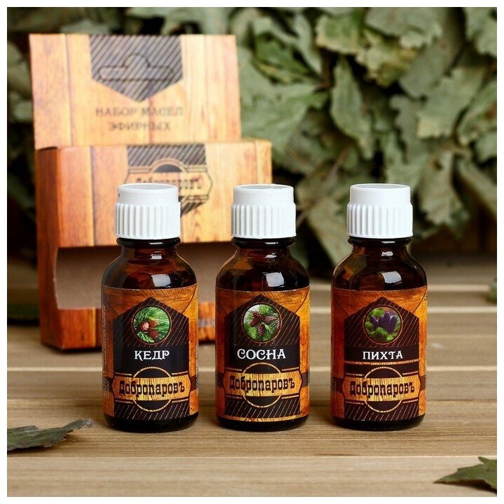 Эфирное масло ТероПром 4250950 набор сосна, пихта, кедр, "Добропаровъ",3 шт по 15 мл, 4250950