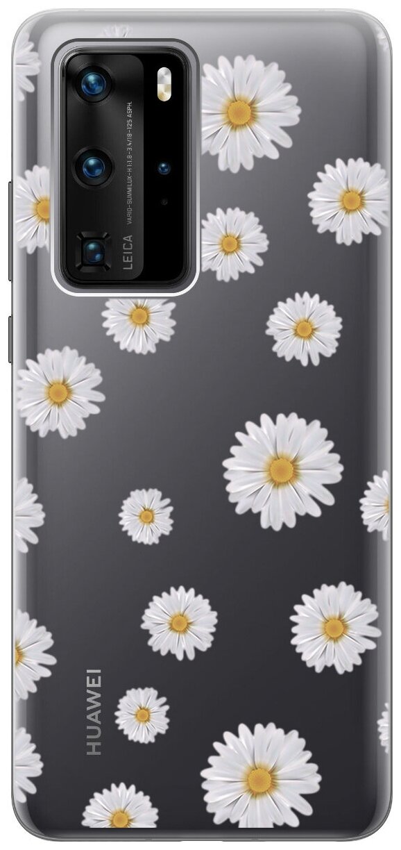 Силиконовый чехол с принтом Camomiles для Huawei P40 Pro / Хуавей П40 Про