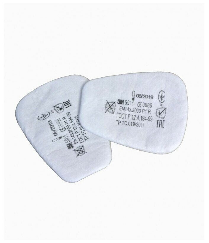 Фильтр для респиратора 5911 /5 комплектов /Защитные фильра / Фильтр от пыли/ Предфильтр для респиратора