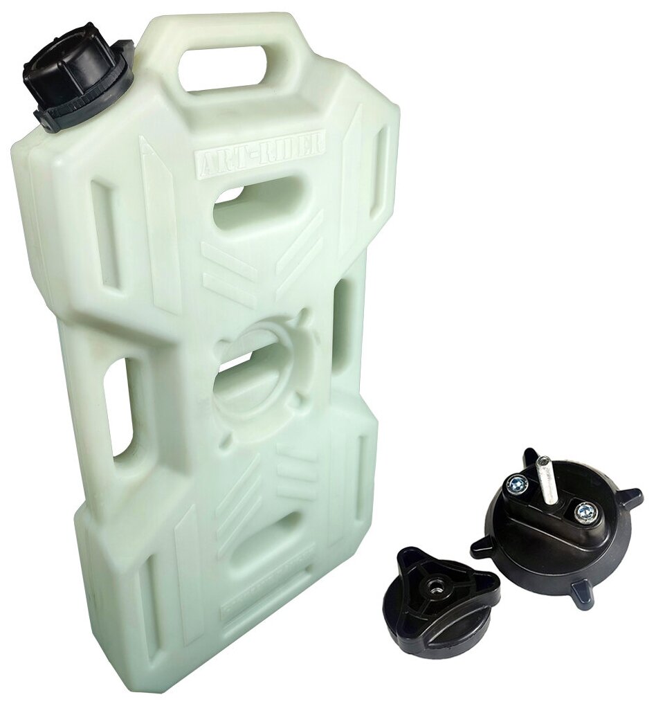 Канистра экспедиционная плоская для ГСМ ART-RIDER 10 литров с креплением белая