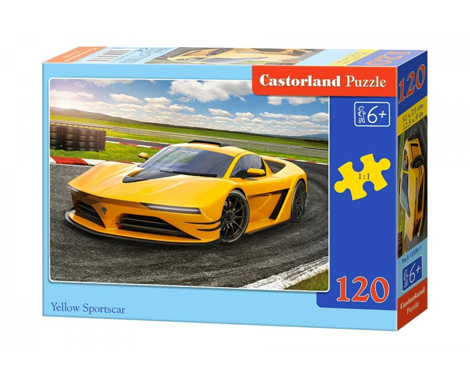 Castorland. Пазл 120 MIDI арт. B-13500 "Желтый спортивный автомобиль"