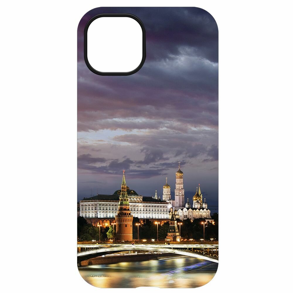 Чехол-накладка Krutoff Soft Case Россия, Московский Кремль для iPhone 13 черный