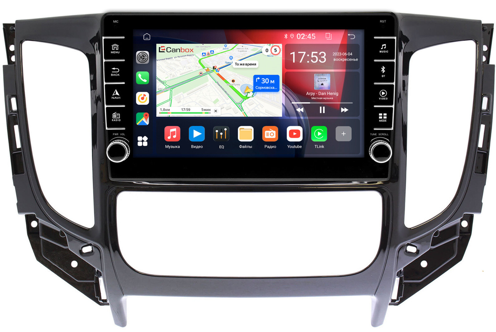 Штатная магнитола Canbox BGTR9-637 Mitsubishi L200 5, Pajero Sport 3, Montero Sport 3 2015-2019 (авто с МКПП, с климат-контролем, глянцевая) 4/64 Andr