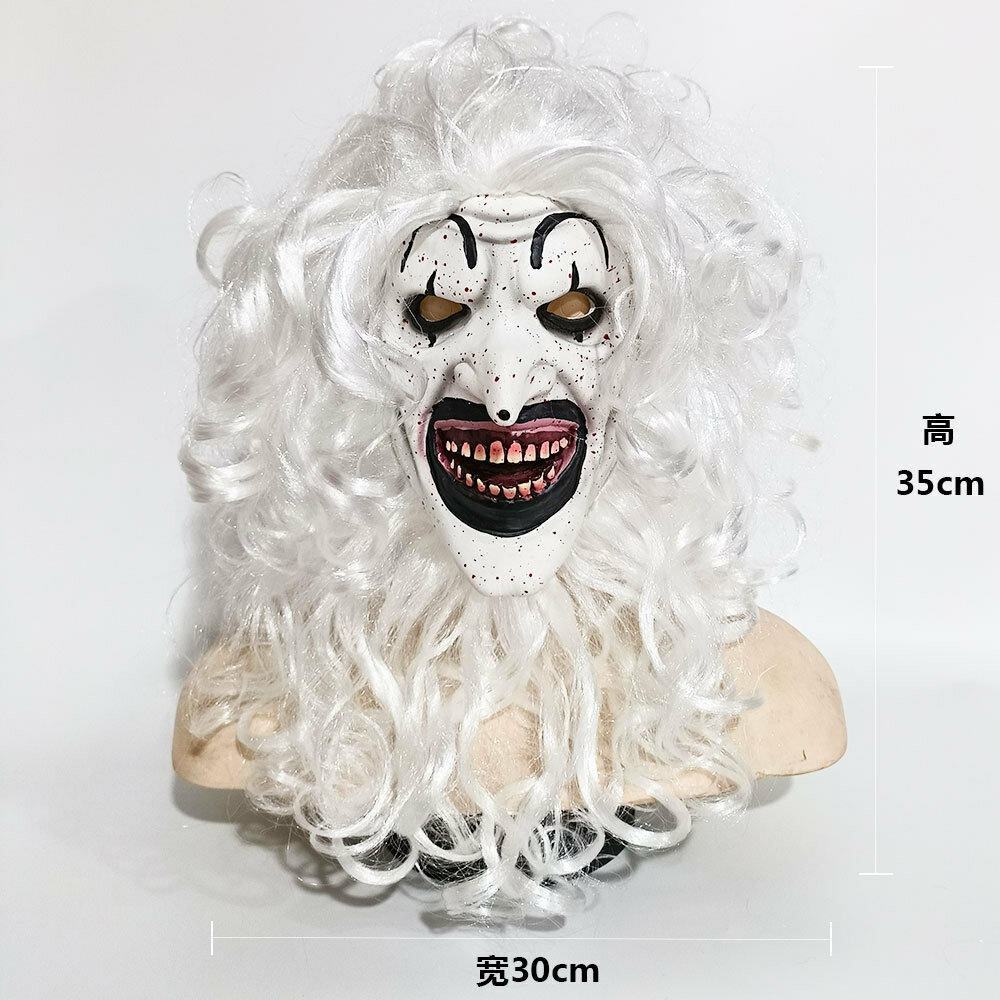 Маска клоуна, для косплея, латекс, вьющиеся волосы