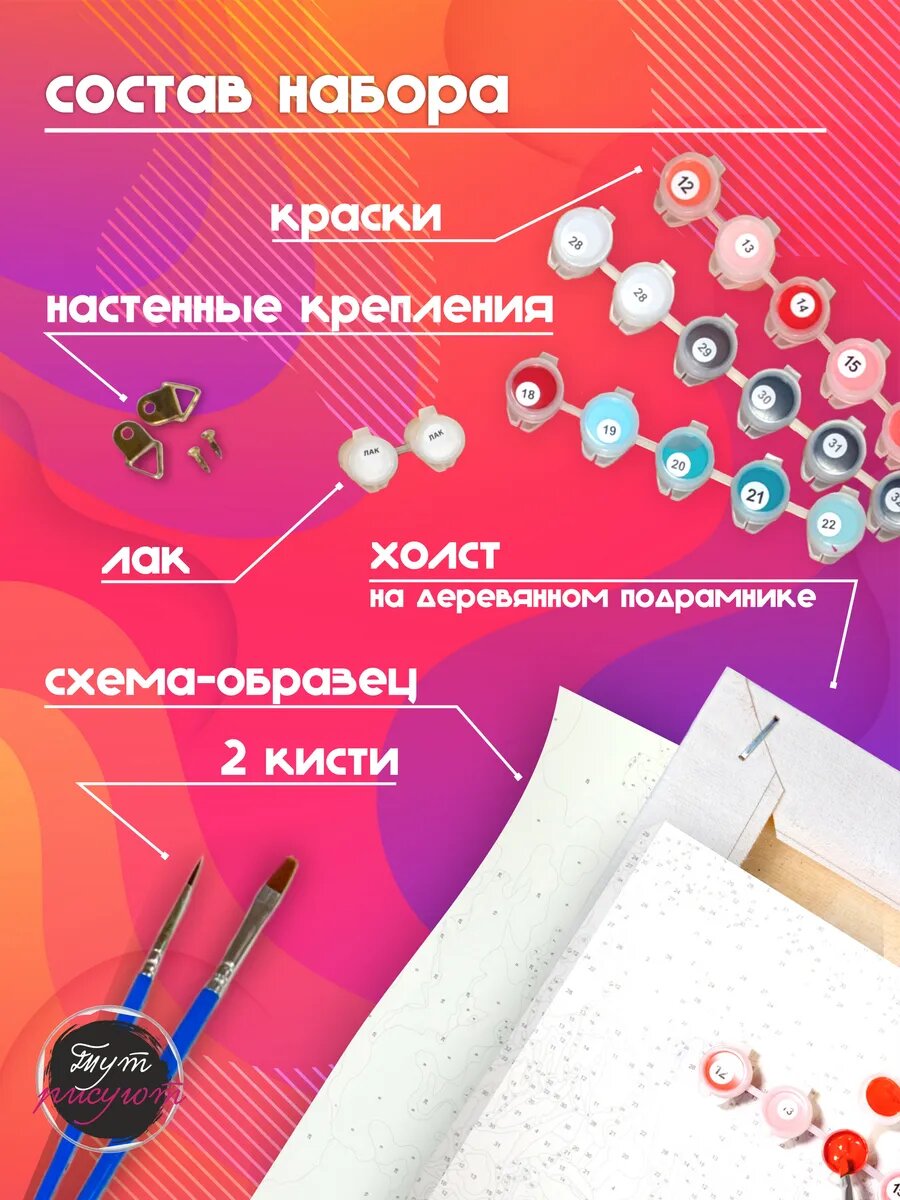 Картина по номерам Тут рисуют "Пара в душе", 40x50 см, на подрамнике, краски и кисти в комплекте