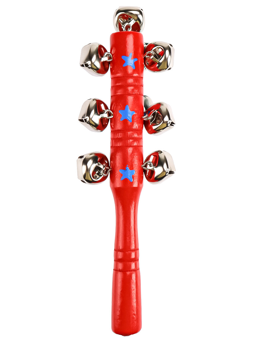 Деревянная Игрушка Погремушка с бубенцами. Радуга (в ассорт, в пакете) ИД-1380, (Рыжий кот)