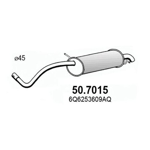 Глушитель выхлопных газов конечный, ASSO 50.7015 (1 шт.)