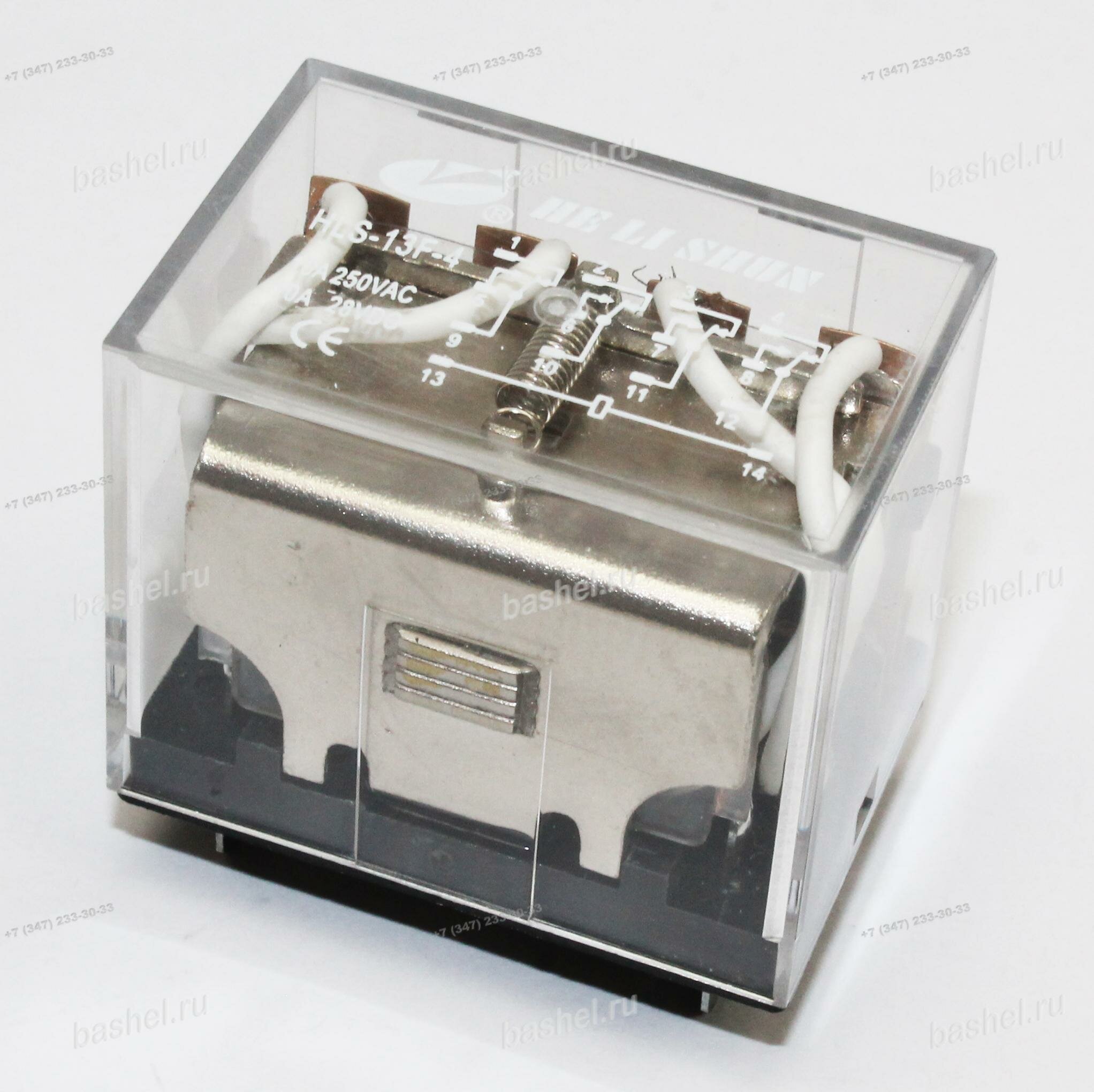 RELAY HLS-13F-4-DC12V, Реле, HELISHUN, (упр:12В/DC, комм: 10A/240В/AC, 4NO/4NC, Cu+Ag, R-coil:96 Ом)