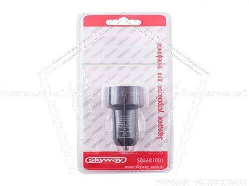 Зарядное устройство гаджета skyway + два usb-порта, usb 2,1а (s04601001)