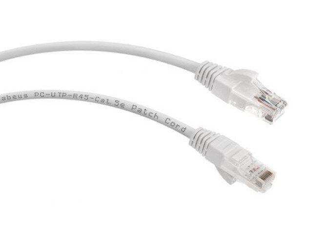 Кабель патч-корд UTP 5e кат. 0,5м. Cabeus PC-UTP-RJ45-Cat.5e-0.5m-WH