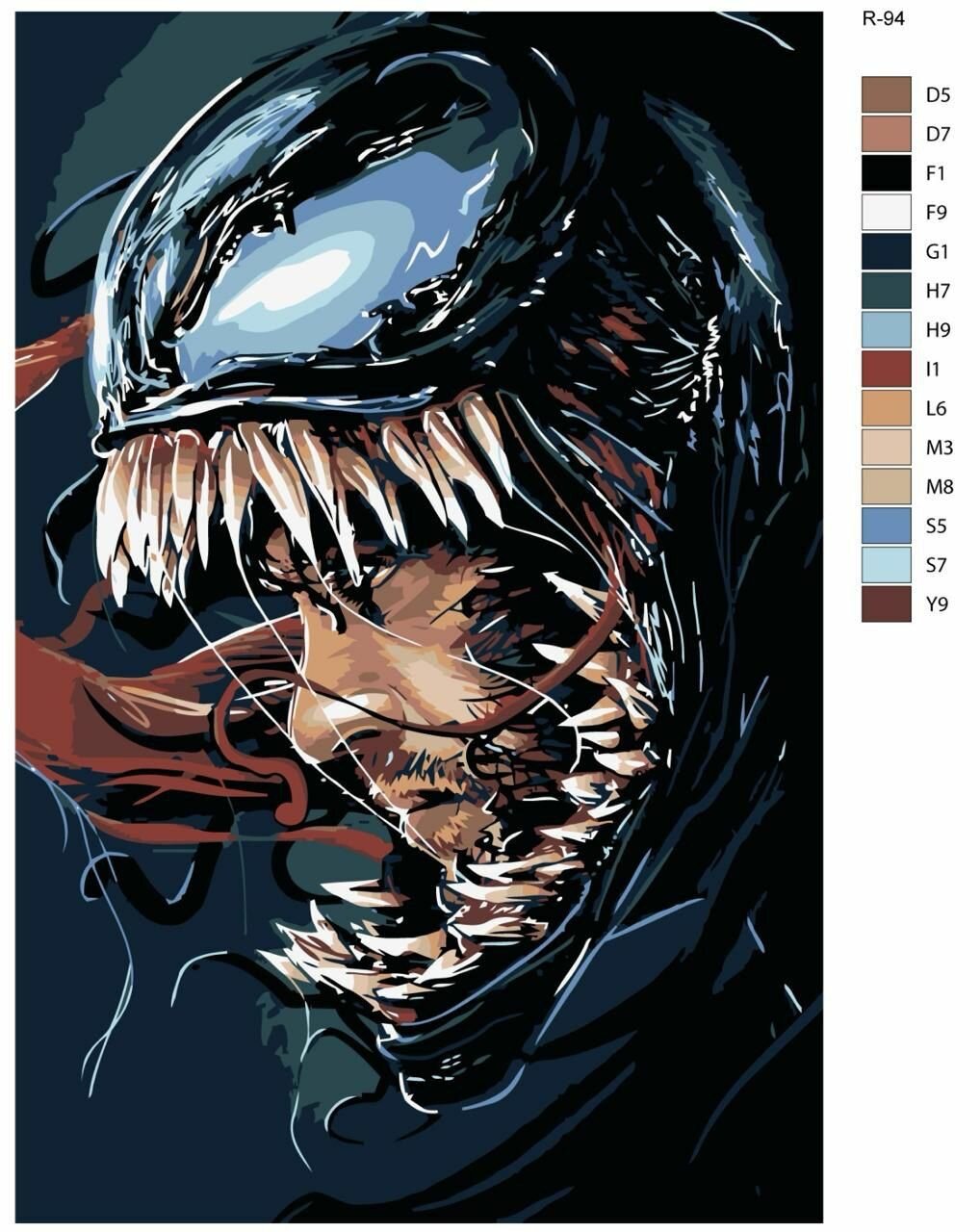 Картина по номерам R-94 "Супергерои. Веном" 40x60 см