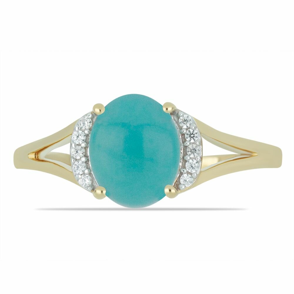 Кольцо, серебро, 925 проба, циркон, бирюза