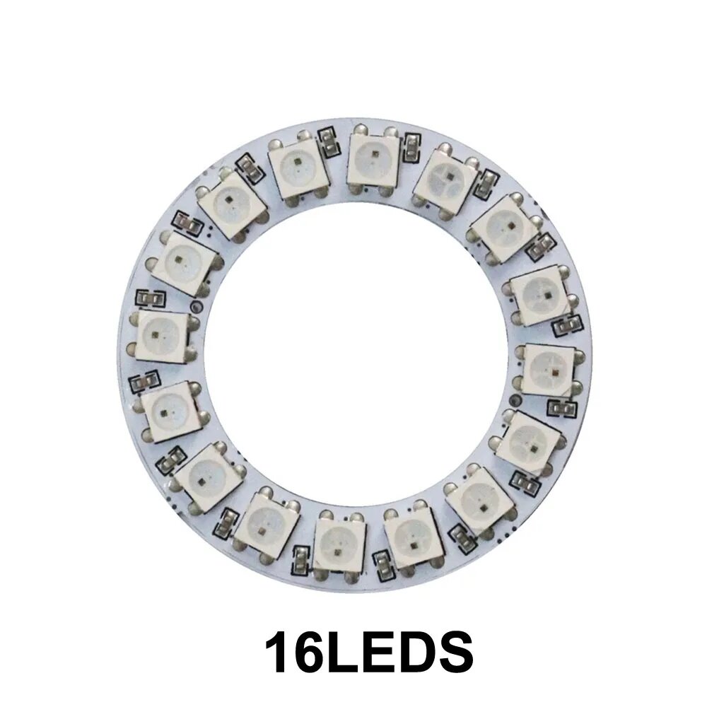 Кольцо светодиодное 16LEDs WS2812B RGB 5050, Белый
