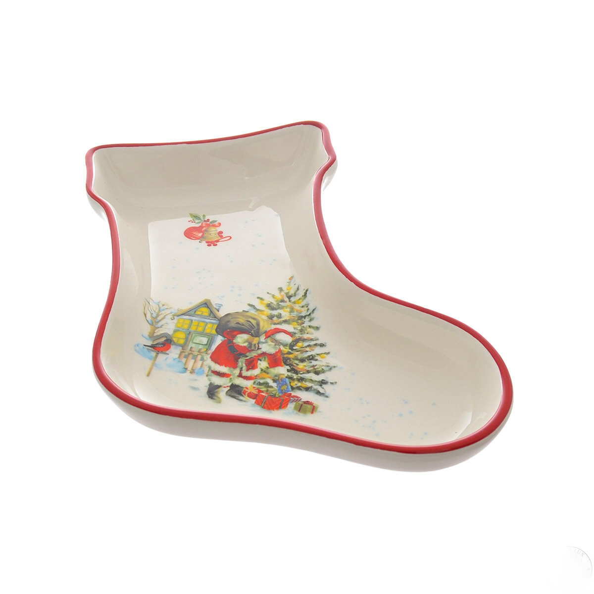 Блюдо новогоднее "Сапожок Санта" 26х22 см. 1 шт. Керамика Repast