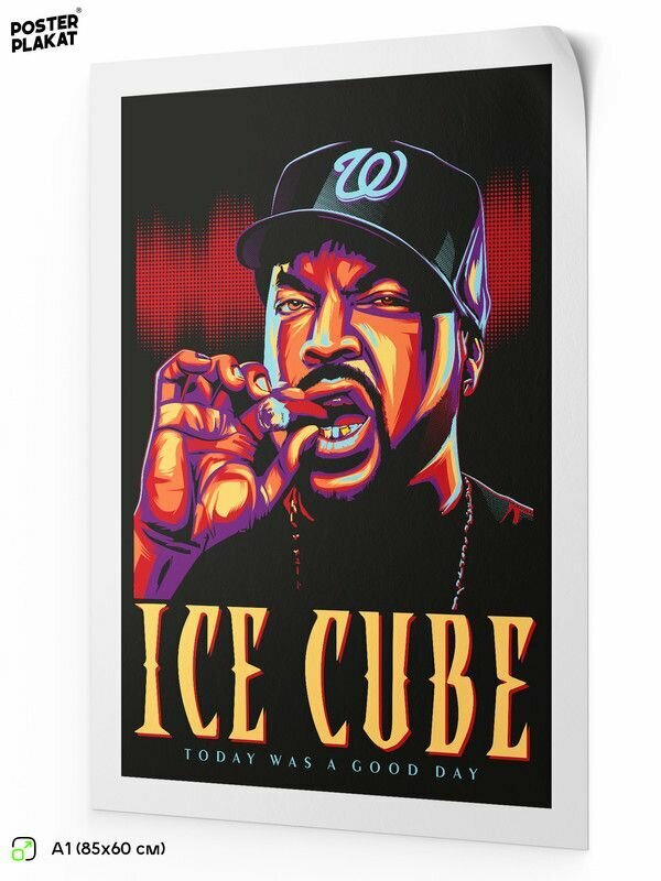 Постер ICE CUBE Айс Куб на стену для интерьера, музыкальный, хип-хоп артисты, рэп, А1 (85 х 60 см), Постер Плакат