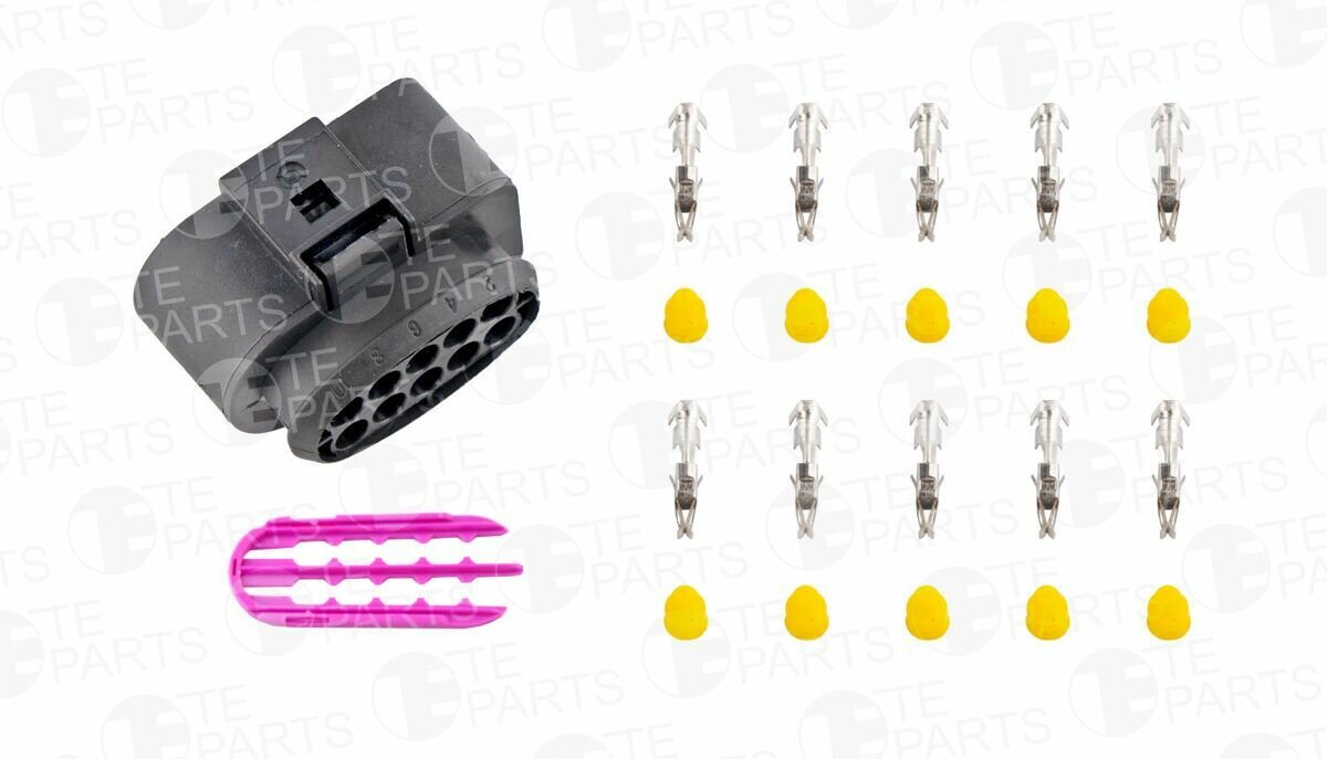 Разъём 10ти контактный (5X5)(комплектация: 10-pin, 10 уплотнений, фиксатор) 7749235 TE PARTS