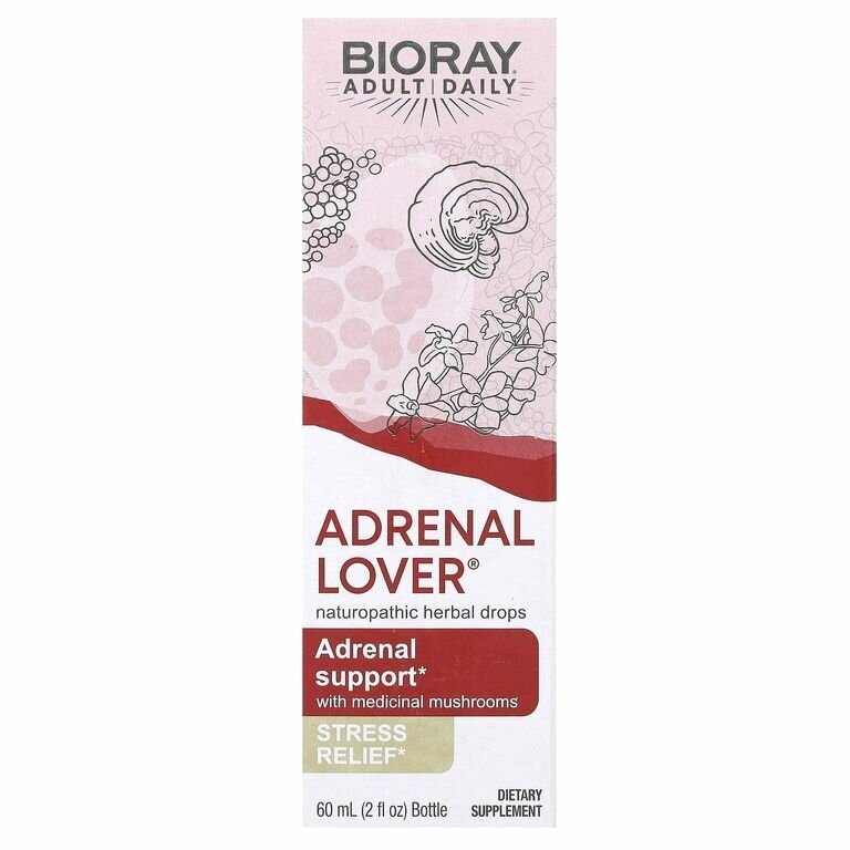 Bioray, Adrenal Lover, Adrenal Support with Medical Mushrooms, Для поддержки надпочечников, 60 мл